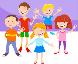 Group of children learning Royalty Free Vector Image