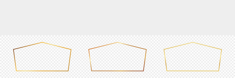 Gold glowing tetragon shape frame Royalty Free Vector Image