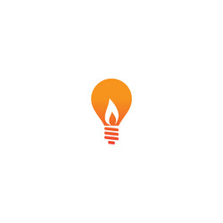 Fire flame lamp bulb logo icon Royalty Free Vector Image