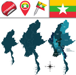Myanmar Division Map Vector Images (over 130)