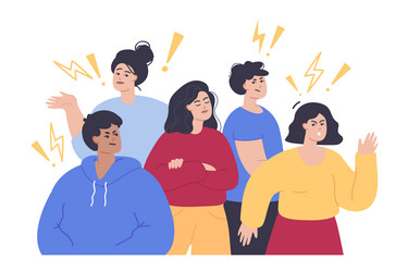 Angry people brawling isolated flat Royalty Free Vector