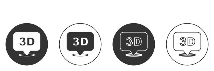 Black 3d word icon isolated on white background Vector Image