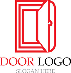 Door logo for home and building Royalty Free Vector Image