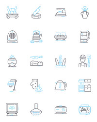 Family gathering linear icons set reunion Vector Image
