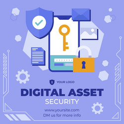 Flat design data privacy posts template Royalty Free Vector