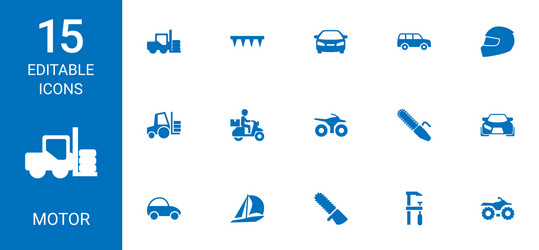 16 motor icons Royalty Free Vector Image - VectorStock