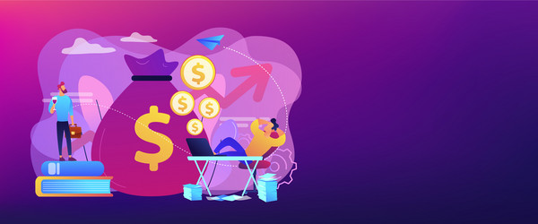 Passive income concept banner header Royalty Free Vector