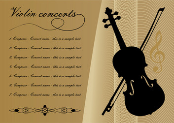 Concert program template with violin and trumpet Vector Image