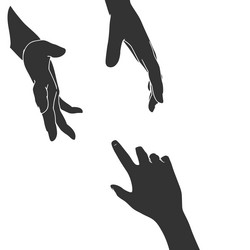 Human hands reaching out to one another almost Vector Image