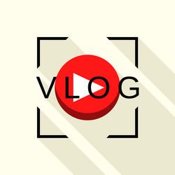 Modern vlog logo flat style Royalty Free Vector Image