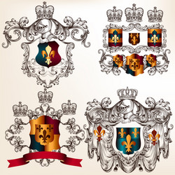 Herald heraldic shield and heraldry vintage Vector Image