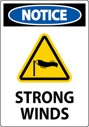 Water safety sign warning - strong winds Vector Image