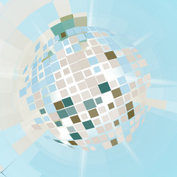 Disco ball with bright rays Royalty Free Vector Image