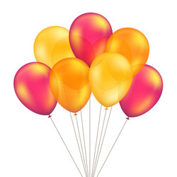 Red orange yellow balloons set isolated Royalty Free Vector