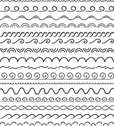 Set of borders art dividers in geometrical style Vector Image