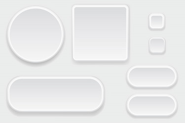 Blank white rounded square website buttons set Vector Image