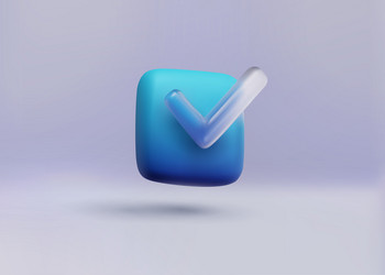 3d check mark icon approvement concept cartoon Vector Image