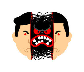 Anger inside head human rage Royalty Free Vector Image