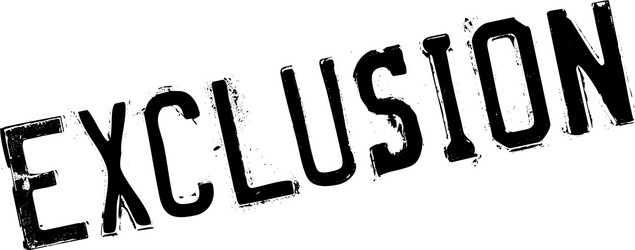 Exclusion rubber stamp Royalty Free Vector Image