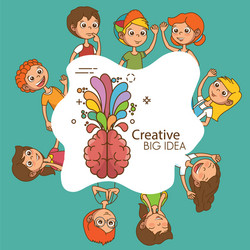Kids with creative big idea Royalty Free Vector Image
