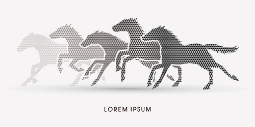 5 horses running Royalty Free Vector Image - VectorStock