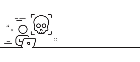 Cyber attack line icon ransomware threat sign Vector Image