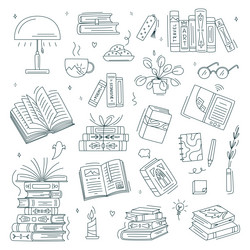 Doodle library book seamless pattern Royalty Free Vector