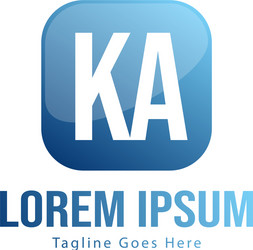 Initial ka logo template with modern frame Vector Image