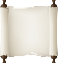 Realistic open parchment scroll on transparent Vector Image
