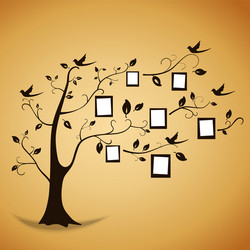 Family tree with portraits of members Royalty Free Vector