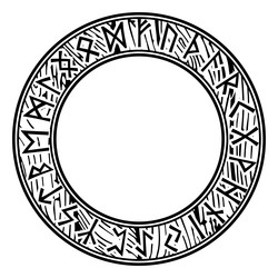 Viking ehwaz rune dark circle shield Royalty Free Vector