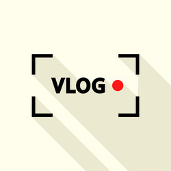 Modern vlog logo flat style Royalty Free Vector Image
