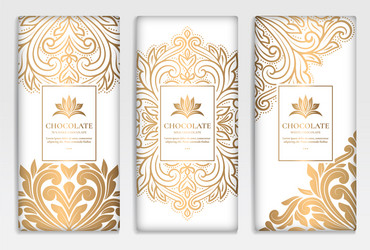 Black and gold packaging design chocolate bars Vector Image