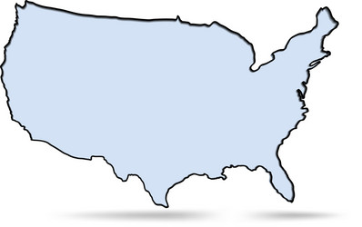Blank outline map united states america Royalty Free Vector