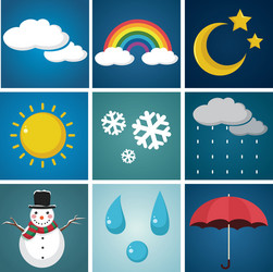 Set cards with cute baby weather Royalty Free Vector Image