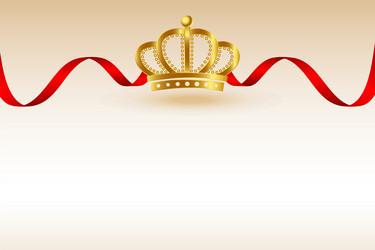 Elegant royal golden crown background with ribbon Vector Image