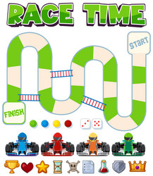 Racing road board game template Royalty Free Vector Image