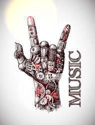 Mechanical hand Royalty Free Vector Image - VectorStock