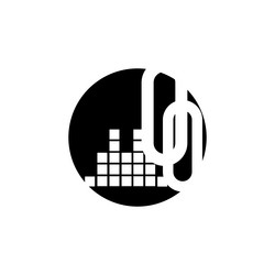 Music note logo design song tone Royalty Free Vector Image