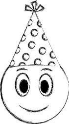 Smiley emoji party hat Royalty Free Vector Image