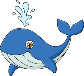 Cute whale cartoon on white background Royalty Free Vector