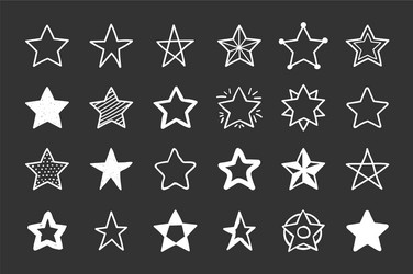 Hand drawn red line star sparkle emphasis Vector Image