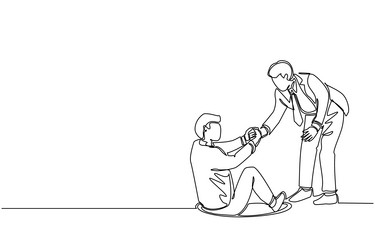 Friendship concept one continuous line drawing Vector Image