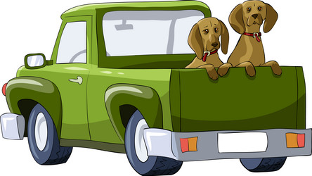 Cartoon dog driving a car Royalty Free Vector Image
