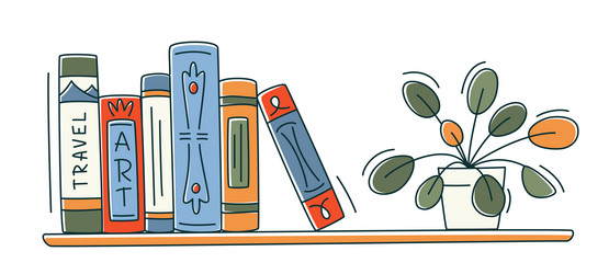 Bookshelf Doodle Vector Images (over 830)