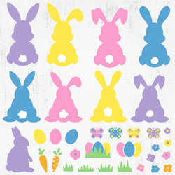 Happy easter bunny bundle svg Royalty Free Vector Image