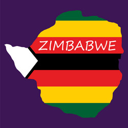 Map of zimbabwe with the image national Royalty Free Vector
