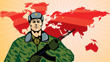 Russian soldier cartoon Royalty Free Vector Image