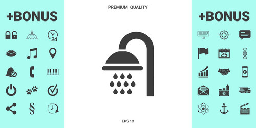 Shower icon symbol graphic elements Royalty Free Vector