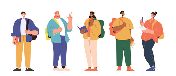 Friendly smiling young teenager boy student Vector Image